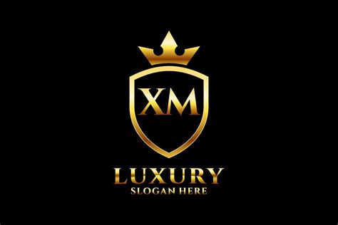 Initial XM Elegant Luxury Monogram Logo Or Badge Template With Scrolls