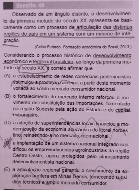 Boa Tarde Pode Me Explicar Essa Quest O Pf Eu Marquei A Le Explica