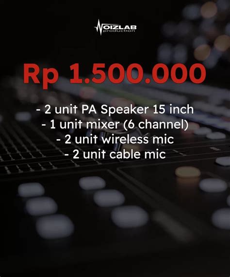 Sewa Sound System Noizlab Production Rental Sound System