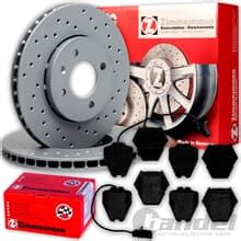Zimmermann gelochte SPORT BREMSSCHEIBEN BELÄGE VORNE AUDI A6 C5 nur 4