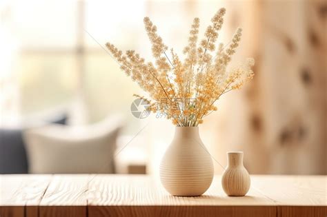 简约米色陶瓷花瓶干花插画图片下载 正版图片402492480 摄图网
