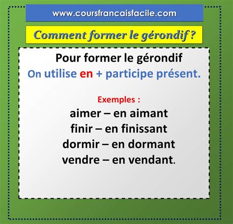 comment former gérondif French expressions Apprendre le français
