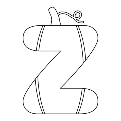 Dibujo Para Colorear Con La Letra Z Para Ni Os Vector Premium