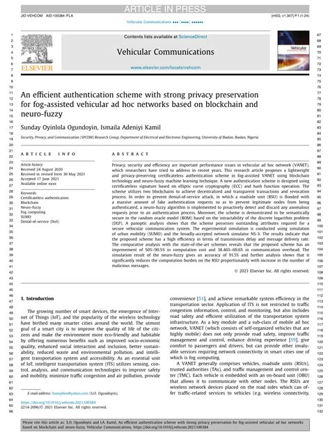 pdf an efficient authentication scheme with strong privacy preservation for fog assisted