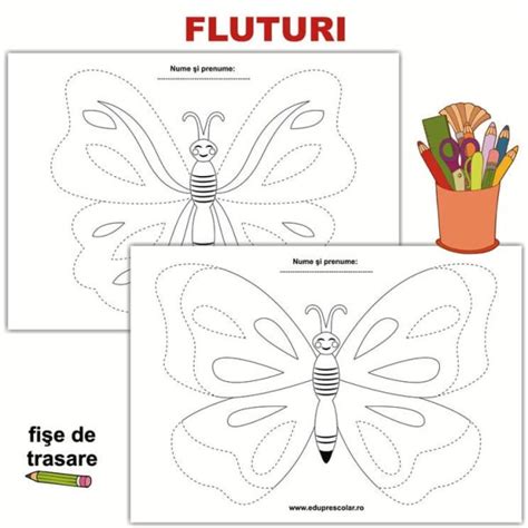 Fise De Trasare Si De Colorat Cu Fluturi Eduprescolar Ro