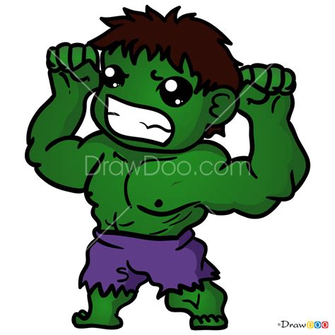 How To Draw Hulk Chibi Superheroes