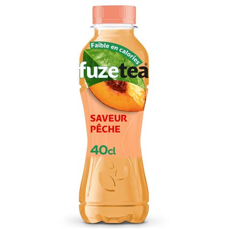 FUZE TEA Thé noir glacé arôme pêche intense 40cl pas cher Auchan fr