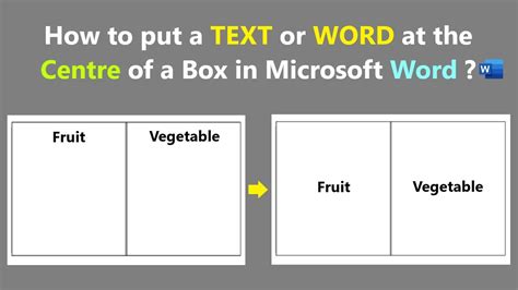 How To Put A TEXT Or WORD At The Centre Of A Box In Microsoft Word