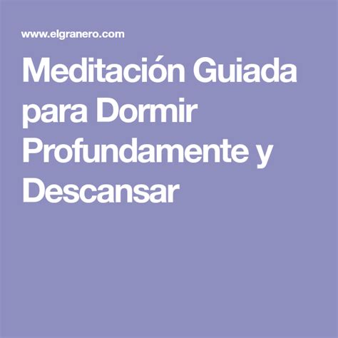 Meditación Guiada para Dormir Profundamente y Descansar El Granero
