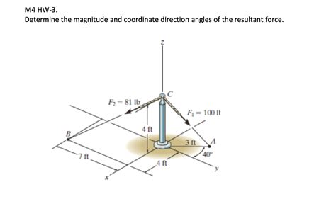 Solved M4 HW 3 Determine The Magnitude And Coordinate Chegg