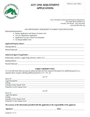 Fillable Online LOT LINE ADJUSTMENT APPLICATION SMARTGov Fax Email