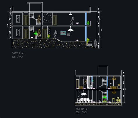 Descargar Plano De Casa De 2 Pisos En DWG