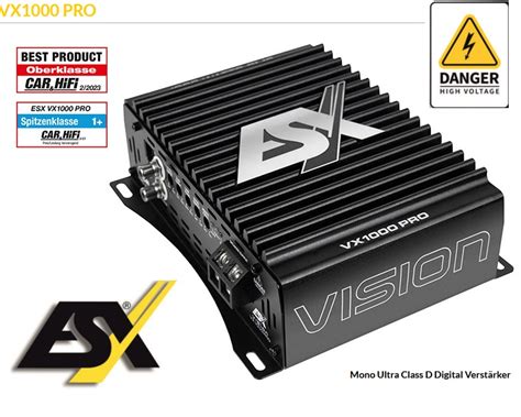ESX VX1000PRO Mono Ultra Class D Digital 1 Kanal Verstärker 1250 Watt RMS