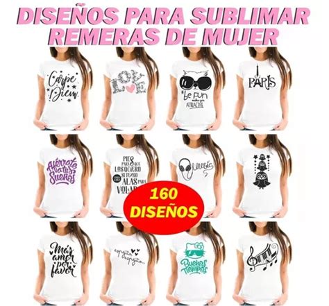 Pack 160 Diseños Sublimar Remeras Mujer