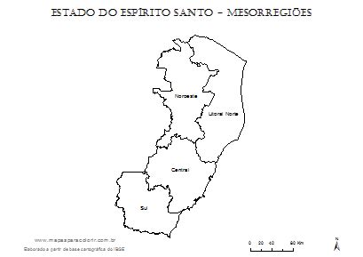 MAPA DO ESPÍRITO SANTO Mapas para Colorir
