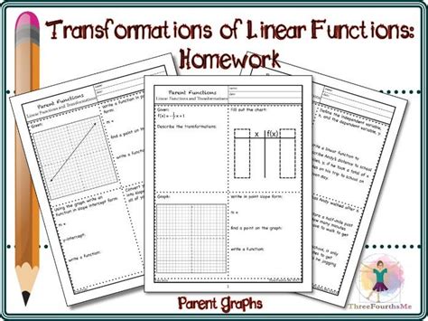 transformation of linear functions homework teaching resources