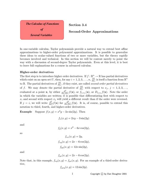 section 3 4 second order approximations