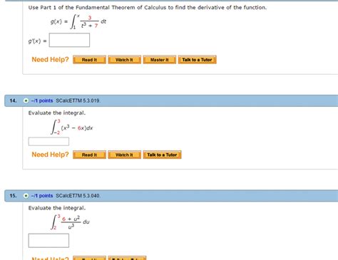 solved use part 1 of the fundamental theorem of calculus to