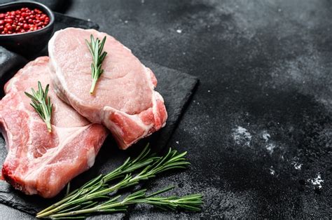 Premium Photo Raw Pork Loin Steak