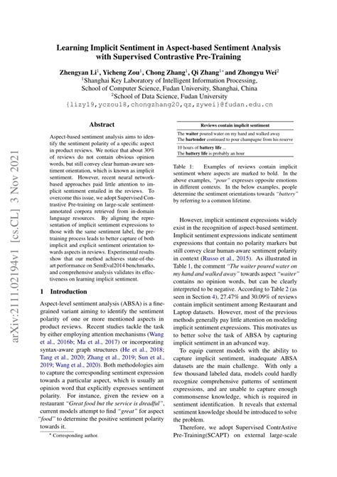 pdf learning implicit sentiment in aspect based sentiment analysis with supervised contrastive