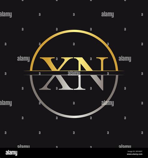 Creative Letter XN Logo Vector With Gold And Silver Colors Abstract