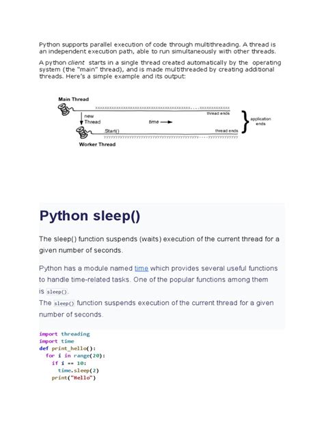 Python Supports Parallel Execution Of Code Through Multithreading Pdf