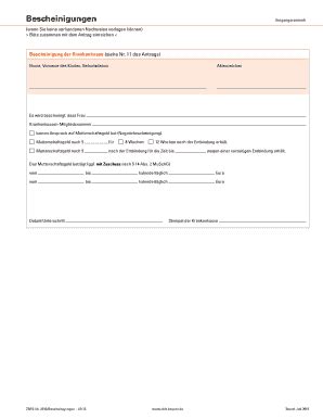 Ausfüllbar Online Bescheinigung der Krankenkasse ElterngeldPlus Fax