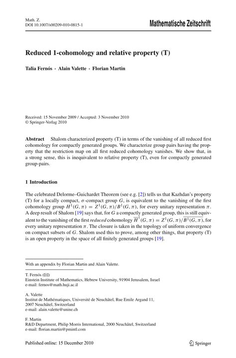 pdf the mayer vietoris sequence for graphs of groups property t and the first ell 2