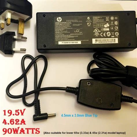 90W Power Supply For HP Notebook 19 5v 4 62a 4 5 3 0mm Blue Tip