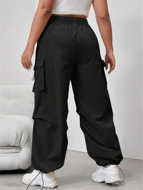 SHEIN Coolane Plus Flap Pocket Side Cargo Pants SHEIN USA