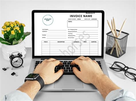 Plantilla De Factura Imprimible Recibo Comercial Editable Descarga
