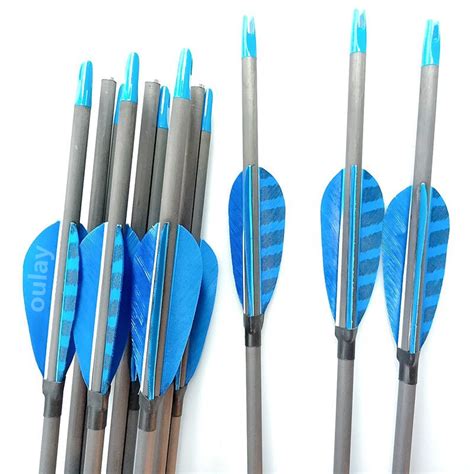 1 Kit De Flèches De Tir À L arc En Carbone Pur 84cm De Diamètre Droit
