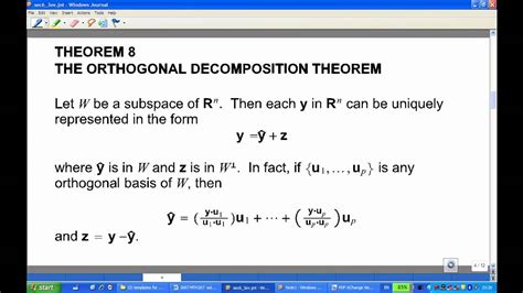 orthogonal decomposition example 1 mp4 youtube