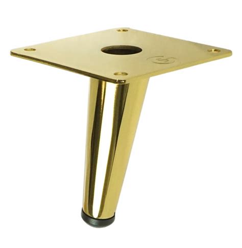 Noga metalowa 10 cm meblowa stożek nóżka skośna do mebli złota z