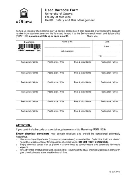 Fillable Online Med Uottawa Forms And PoliciesHealth Safety And Risk