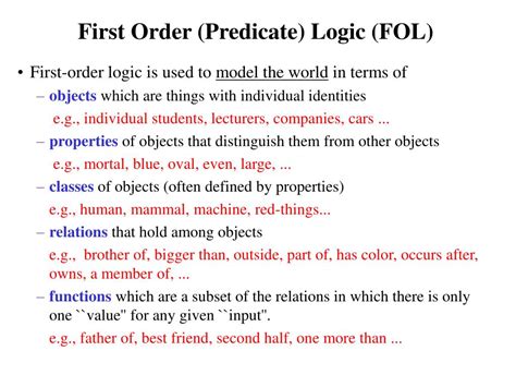ppt basic knowledge representation in first order logic powerpoint presentation id 1382772