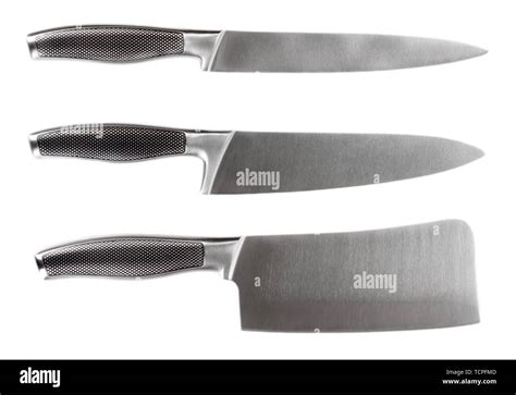 Set Of Knives Isolated On White Stock Photo Alamy