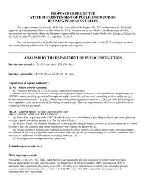 Fillable Online Dpi Wi PROPOSED ORDER OF THE Wisconsin Department Of