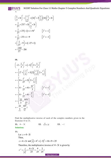 ncert solutions for class 11 maths exercise 5 1 chapter 5 complex numbers and quadratic equations