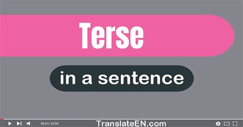 Use Terse In A Sentence