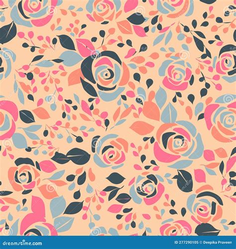 Roses Seamless Pattern Stock Vector Illustration Of Plant 277290105