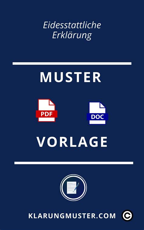 Eidesstattliche Erklärung Vorlage Vordruck Muster
