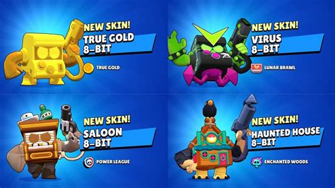 ALL 8 BIT SKINS UNLOCK ANIMATION Brawl Stars YouTube