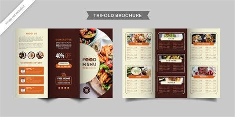 Premium Vector Fast Food Restaurant Menu Trifold Brochure Template