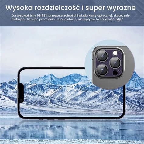 iPhone 15 Pro gładka metalowa osłona na cały aparat wbudowane szkła 9H