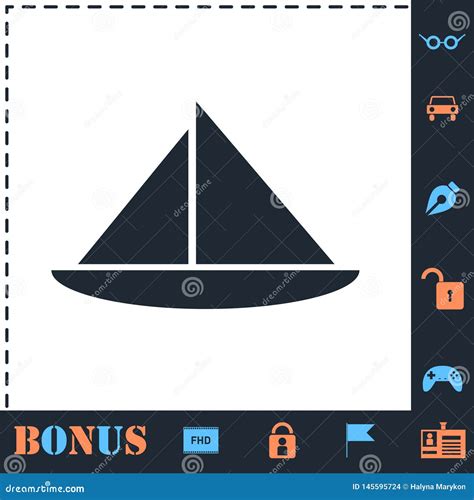 Icono Del Barco De Navegaci n Completamente Ilustración del Vector