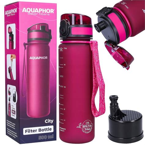 Butelka bidon filtrująca Aquaphor 0 5L City bordo Aquaphor Sklep