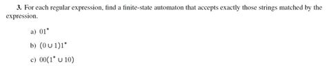 solved 3 for each regular expression find a finite state