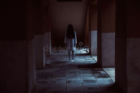 Horror Woman Ghost Creepy Standing At The House Stock Photo Image Of
