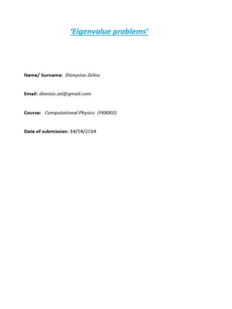 eigenvalue problems inverse power iteration with shift routine pdf eigenvalues and